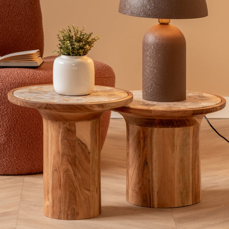 Bijzettafel Tubo Small - Bruin marmer – BUVV Home